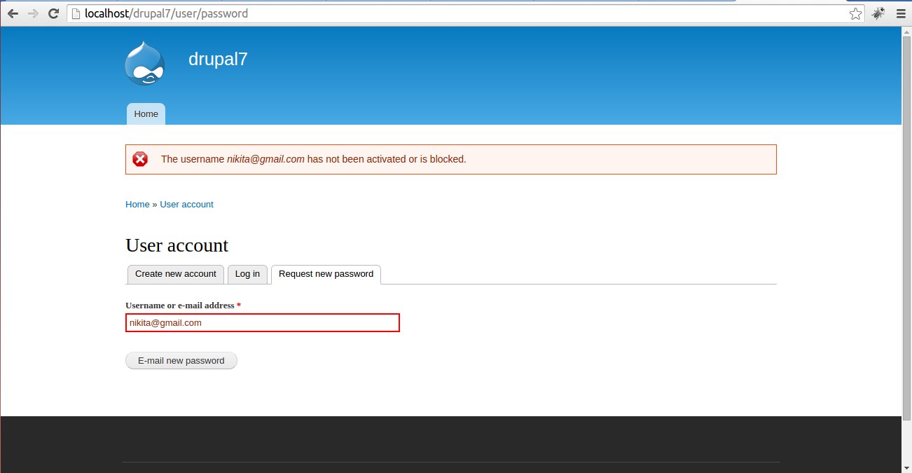 Wrong message for blocked users who request password reset [#753898] | Drupal.org
